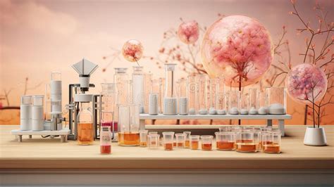 Cutting Edge Monochrome Beige Laboratory For Scientific Experiments Stock Illustration