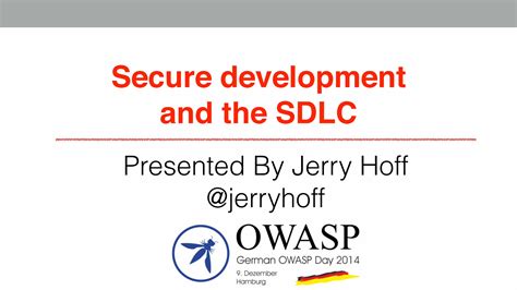 Pdf Secure Development And The Sdlc Owasp Development And The Sdlc