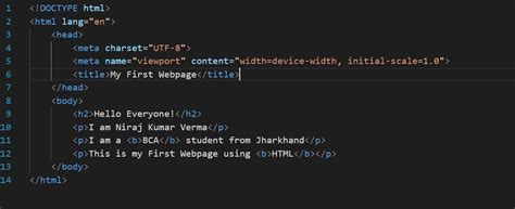 Webdevelopment Learningjourney Html Coding Day1 Niraj Kumar Verma