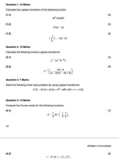 Solved Calculate The Laplace Transform Of The Following