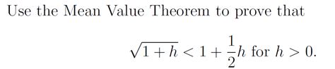 Solved Use The Mean Value Theorem To Prove That 2 Chegg Com