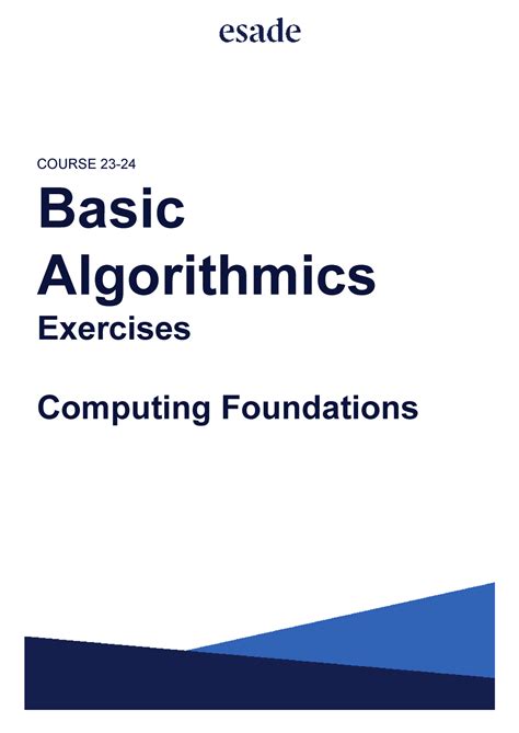 basic algorithmics exercises course 23 basic algorithmics exercises