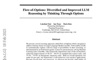 Flow Of Options Diversified And Improved Llm Reasoning By Thinking