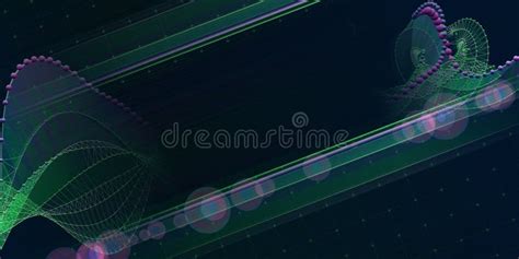 Abstract Background Twisting Wireframe Grid With Color Blurred Lines Technology Concept Data