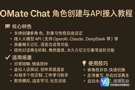 Omate Chat使用教程：角色创建 Api接入 使用技巧详解 一步