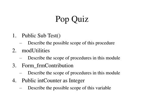 Ppt Scope Lifetime Modules Procedures Powerpoint Presentation Free