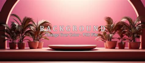 Абстрактный фон студии градиента розового цвета для презентации продукта Премиум Psd Файл