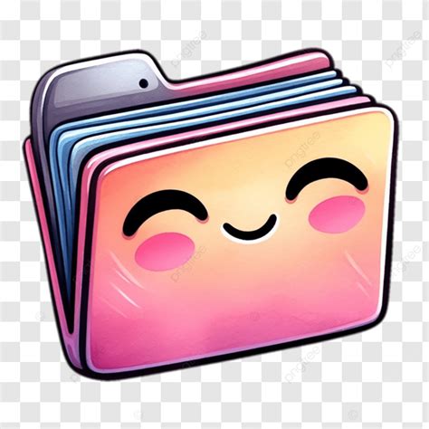 Kawaii Smiling Folder Icon Kawaii Folder Smiling Icon Cute File Png