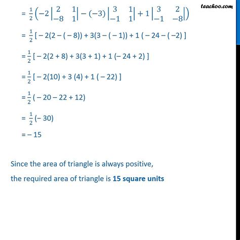 Ex 43 1 Find Area Of Triangle Using Determinants Area Of Triangl