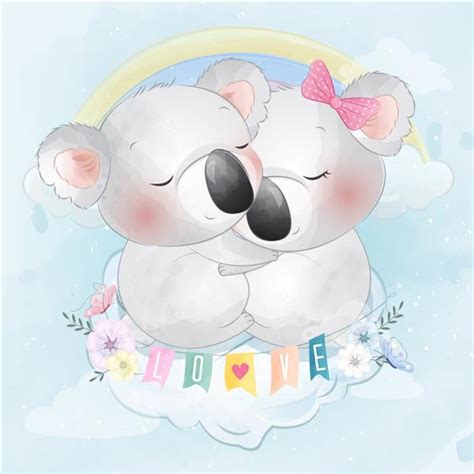 کوالا کارتونی ناز نقاشی و تصویرسازی لایه باز وکتور و تم تولد عکس با