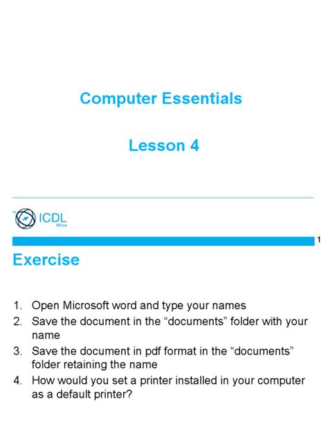 ecdl icdl computer essentials lesson4 draft pdf computer file