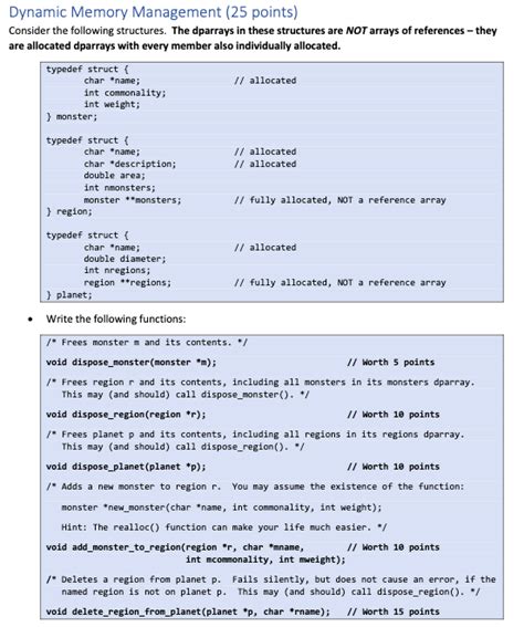 Solved Dynamic Memory Management Points Consider The Chegg