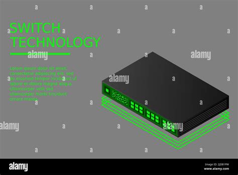 Isometric Switch With Up Link Port Vector Illustration Stock Vector Image And Art Alamy