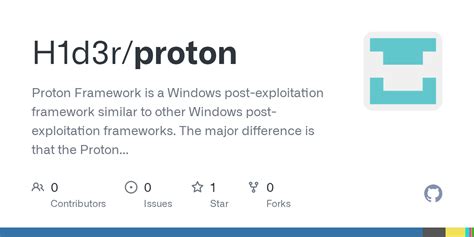 Github H1d3rproton Proton Framework Is A Windows Post Exploitation Framework Similar To