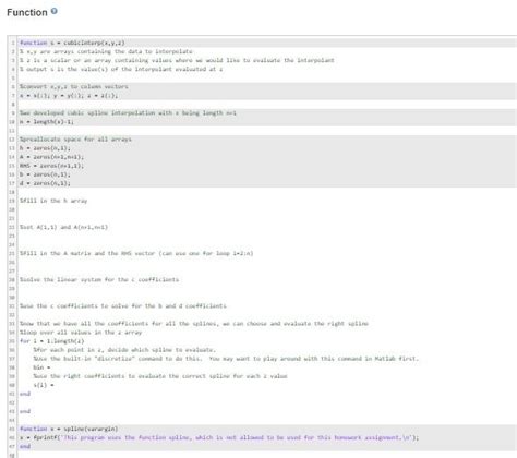 Cubic Spline Interpolation Solution Submitted Max Chegg