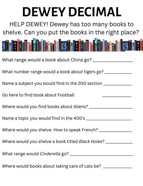 Dewey Decimal Hunt And Guide Activity Lesson Made By Teachers