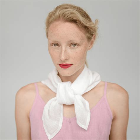 Optical White Linen Mallow Scarf Linen Tales Linen Tales Global