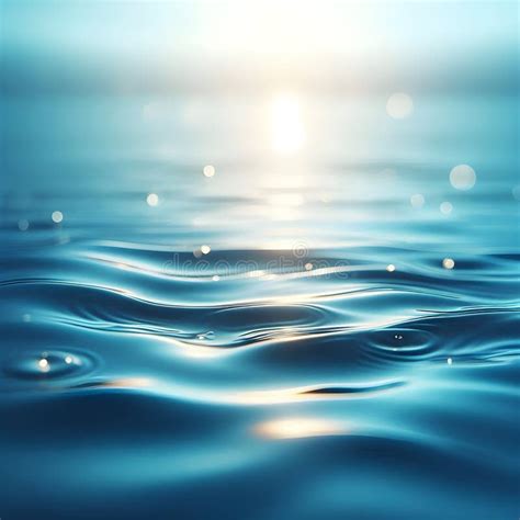 Tranquil Water Surface With Subtle Waves Shimmering In Soft Light In Peaceful Scene Stock