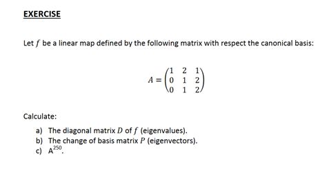 Solved EXERCISE Let F Be A Linear Map Defined By The Chegg Com