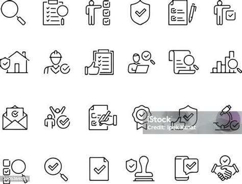 Pixel Perfect Icon Set Of Inspection Examination Testing Quality Control Check Inspect Thin Line