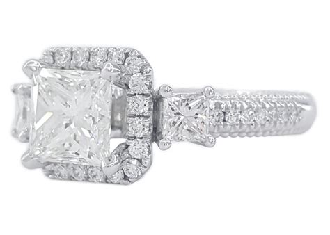 Gia Certified 123 Carat Princess Cut Diamond Solitaire Ring For Sale