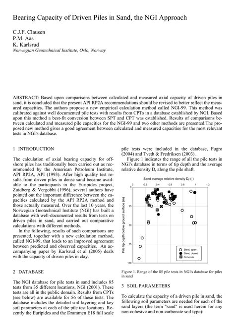 pdf bearing capacity of driven piles in sand the ngi approach