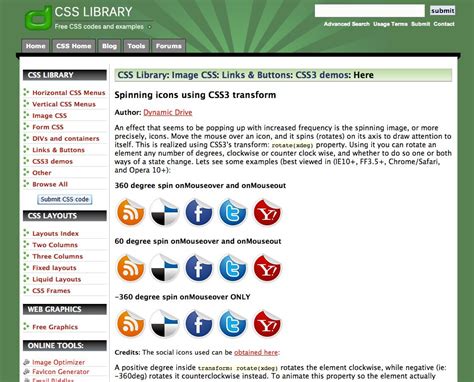 Dynamicdrive Style Csslibrary Item Spinning Icons Using Css Transform Code