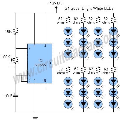 Flip Flop LEDs Circuit Diagram