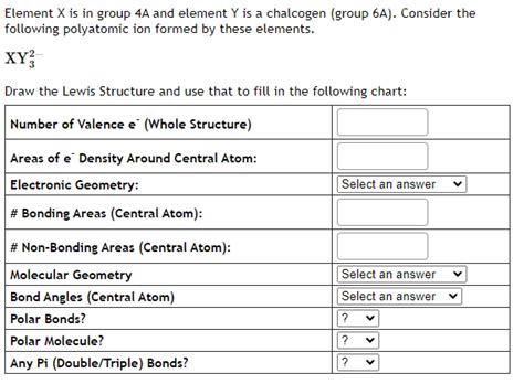solved element x ﻿is in group 4a and element y ﻿is a