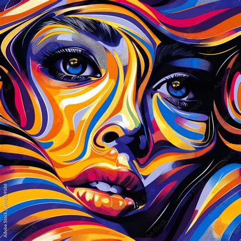 Opt Art Woman Generated Image A Digital Illustration Of A Beautiful Woman In The Opt Art Style