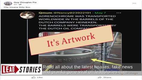 Fact Check Adrenochrome Not Stored In Heineken Barrels Transported By Shell Oil Company Lead