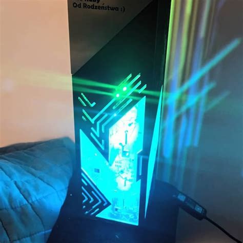 Binary Code Lamp Falling Numbers Cyberpunk Style Night Lamp Lantern