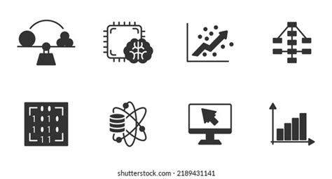 Machine Learning Icons Set Machine Learning Stock Vector Royalty Free