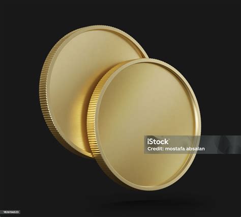 두 개의 금화 떠 다니는 모형 템플릿 은행 개념 암호 해독 성 3d 렌더링 절연 된 검은 배경 3차원 형태에 대한 스톡 사진 및 기타 이미지 Istock