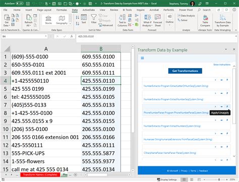 Transform Data By Example Figure K Enterprises