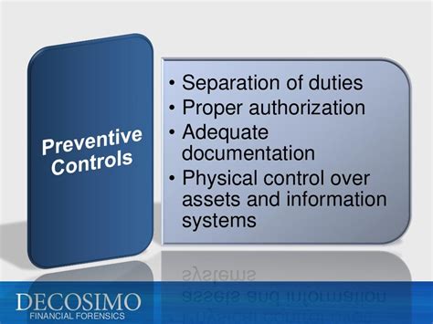 internal controls to prevent and detect fraud