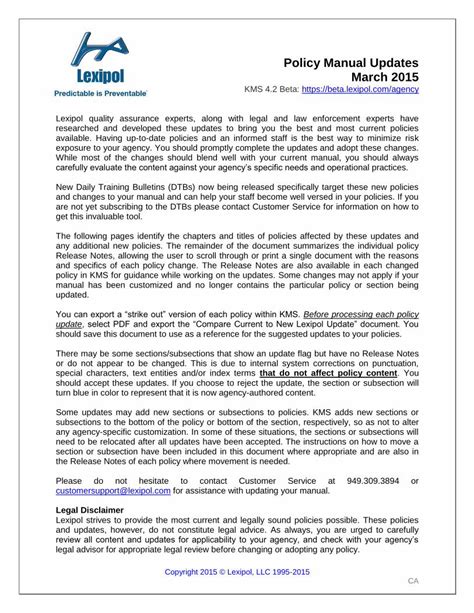 Pdf Policy Manual Updates March 2015 · Special Characters Text