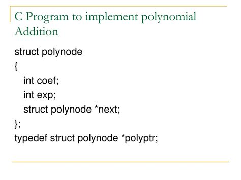 Ppt Polynomial Addition Using Linked Lists Powerpoint Presentation