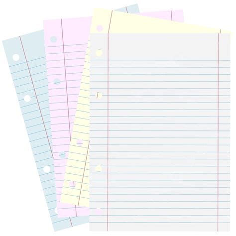 Blank Piece Of School Lined Paper On White Homework Notice Message