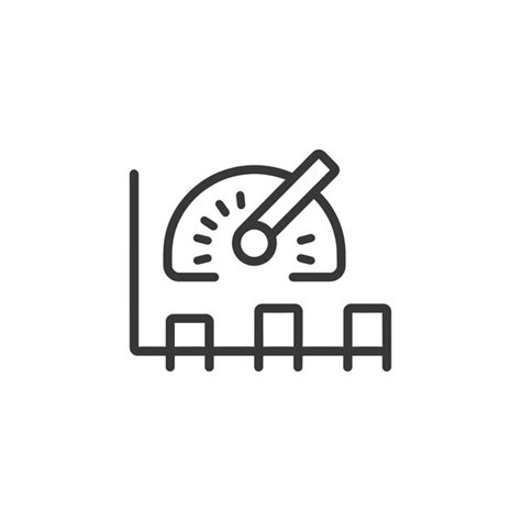 Speedometer Icon With Bars Graph For Growth Performance Premium Ai