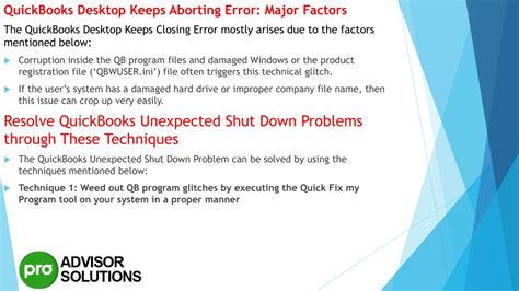 Ppt A Quick And Easy Guide To Resolve Quickbooks Keeps Aborting Powerpoint Presentation Id