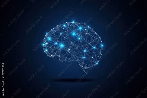 Glowing Digital Brain Formed By Interconnected Nodes And Lines Symbolizing Neural Networks Ai