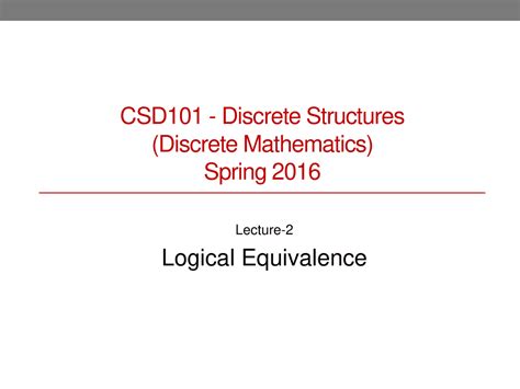 Discrete Structure And Mathematics Slides Slides Discrete Structures And Graph Theory Docsity