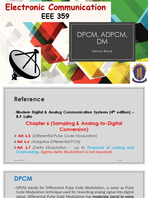 Dpcm Adpcm Dm Pdf Sampling Signal Processing Modulation