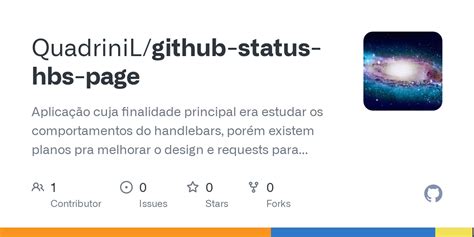 github quadrinil github status hbs page aplicação cuja finalidade