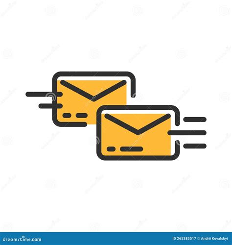 Message Line Icon Letter Symbol In Color Stock Illustration