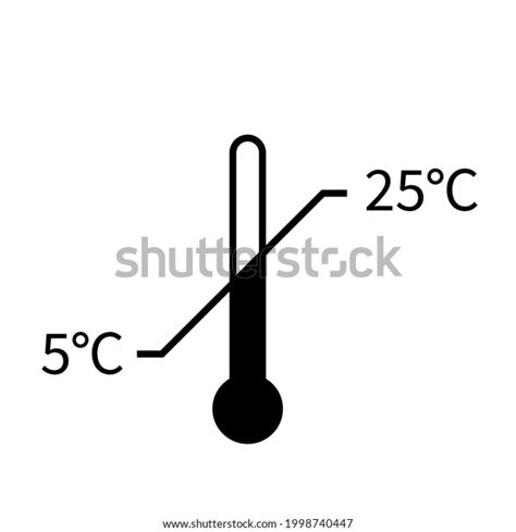 Storage Temperature Range Symbol Black Thermometer Stock Vector