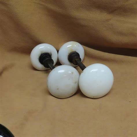 Antique Milk Glass Door Knobs With Hardware Etsy