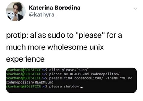 Protip Alias Sudo To Please For A Much More Wholesome Unix Expeﬁence