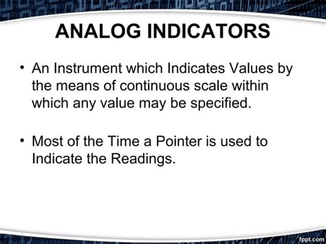 Digital And Analog Indicators Ppt Physics Science